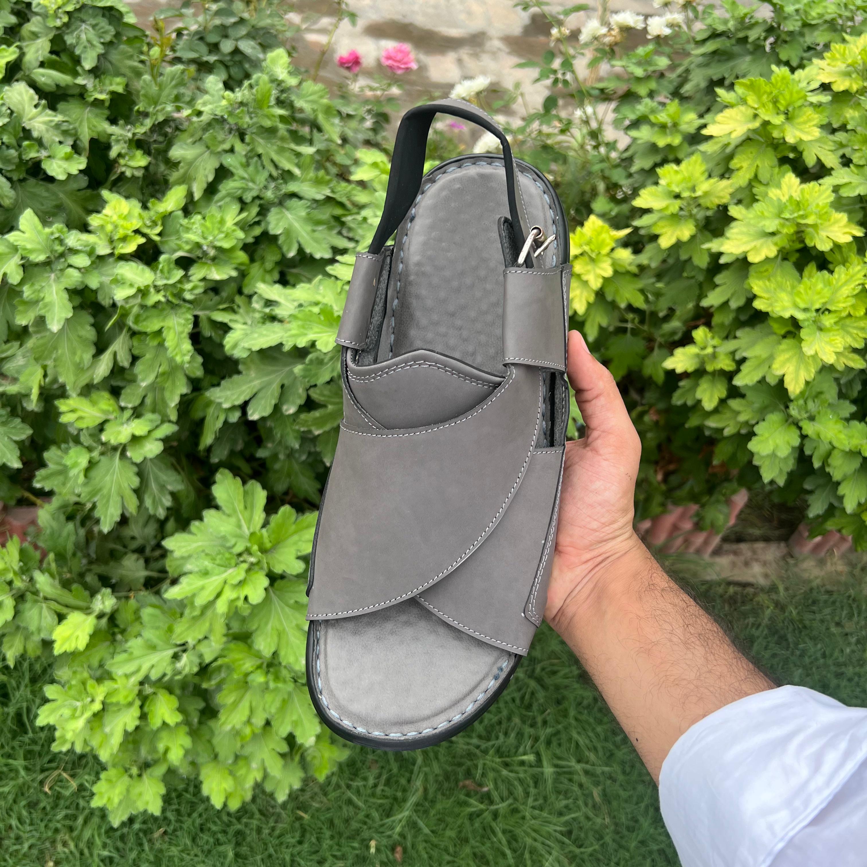 Handmade Peshawari chappal For Men New design D4 Grey – Craft House ...